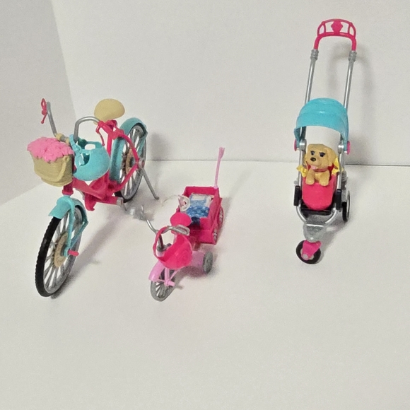Barbie | Toys | Mattel Barbie Bicycle Tricycle Strollin Pup Playset ...